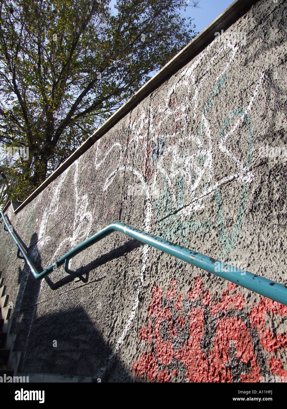 graffiti painted on subway entrance exit wall Stock Photo - Alamy