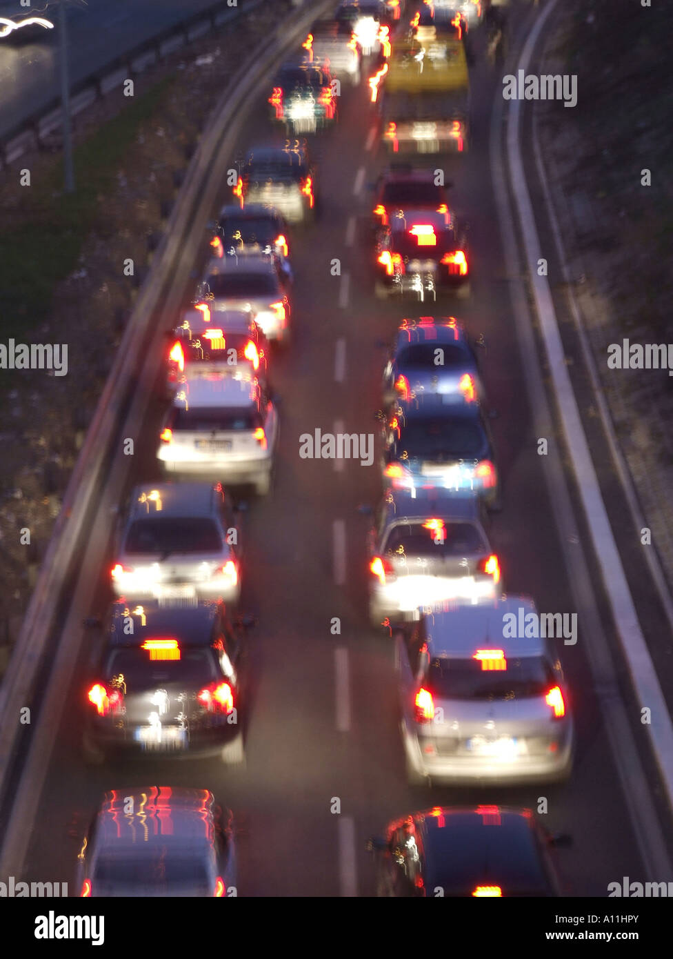 traffic jam on road Stock Photo - Alamy
