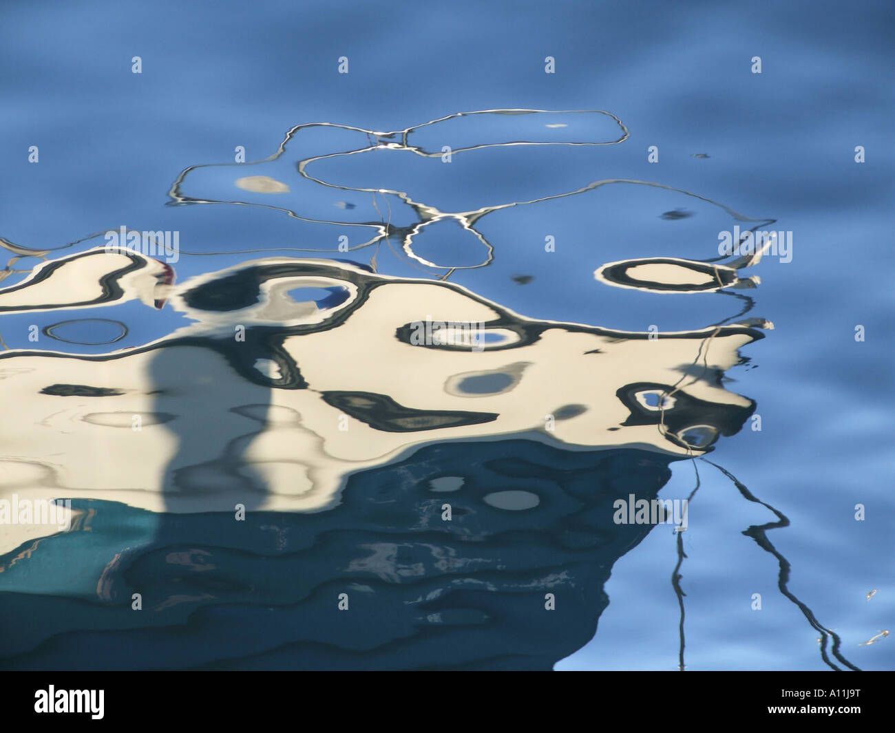 abstract of boat reflection in sea Stock Photo - Alamy