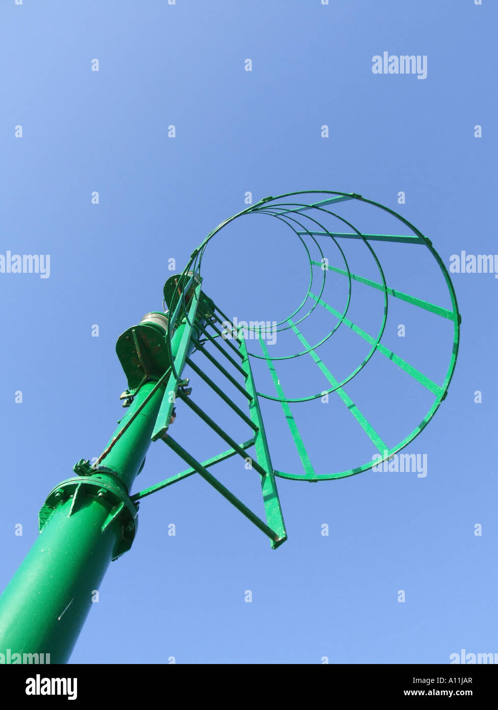 green metal safety ladder Stock Photo - Alamy