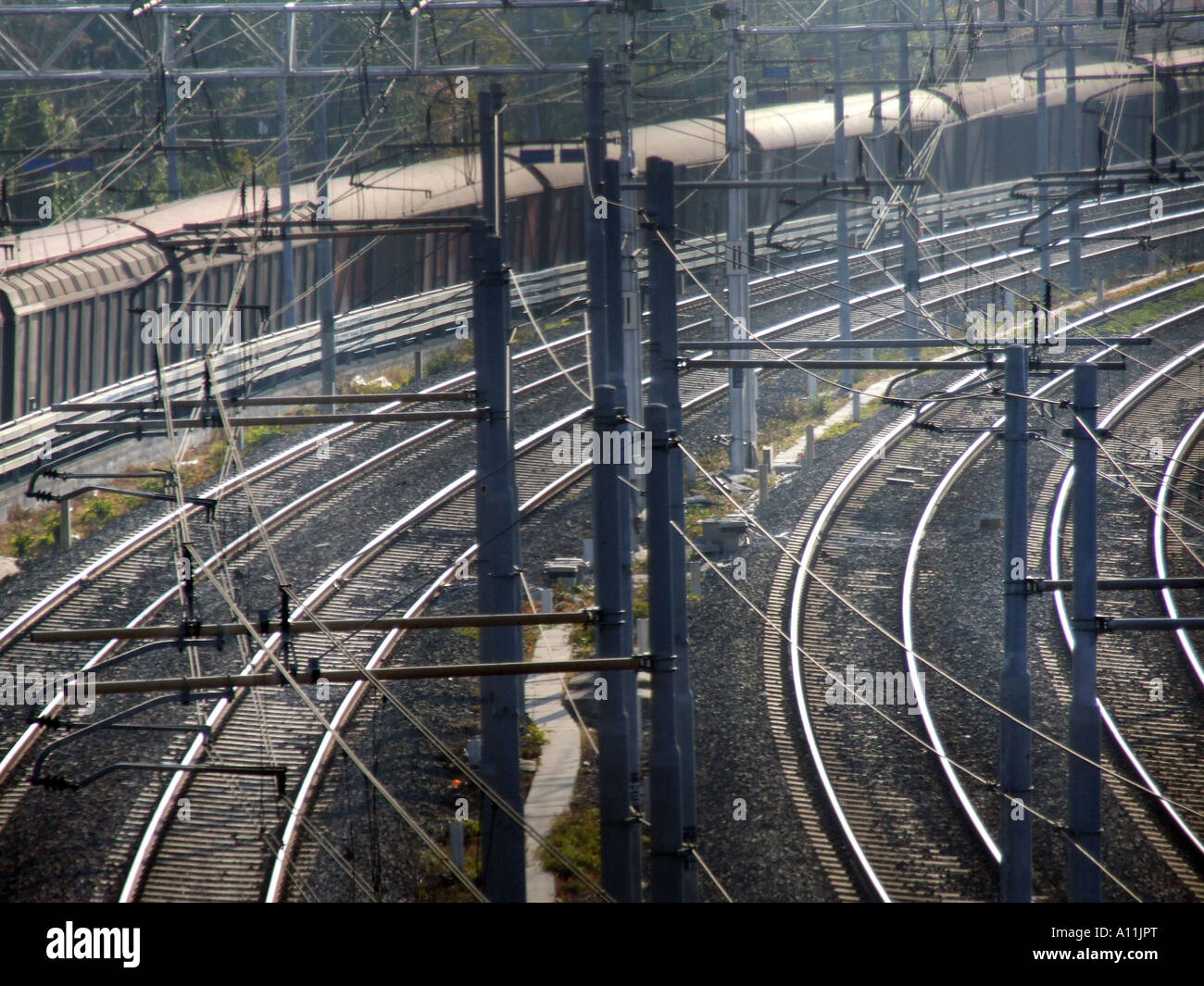 train on tracks Stock Photo - Alamy