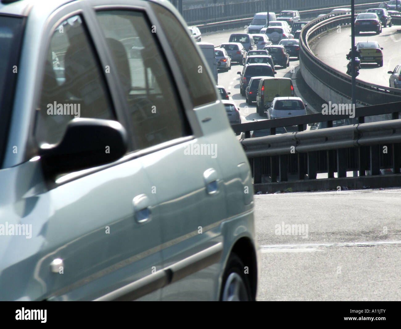 busy traffic on motorway Stock Photo - Alamy