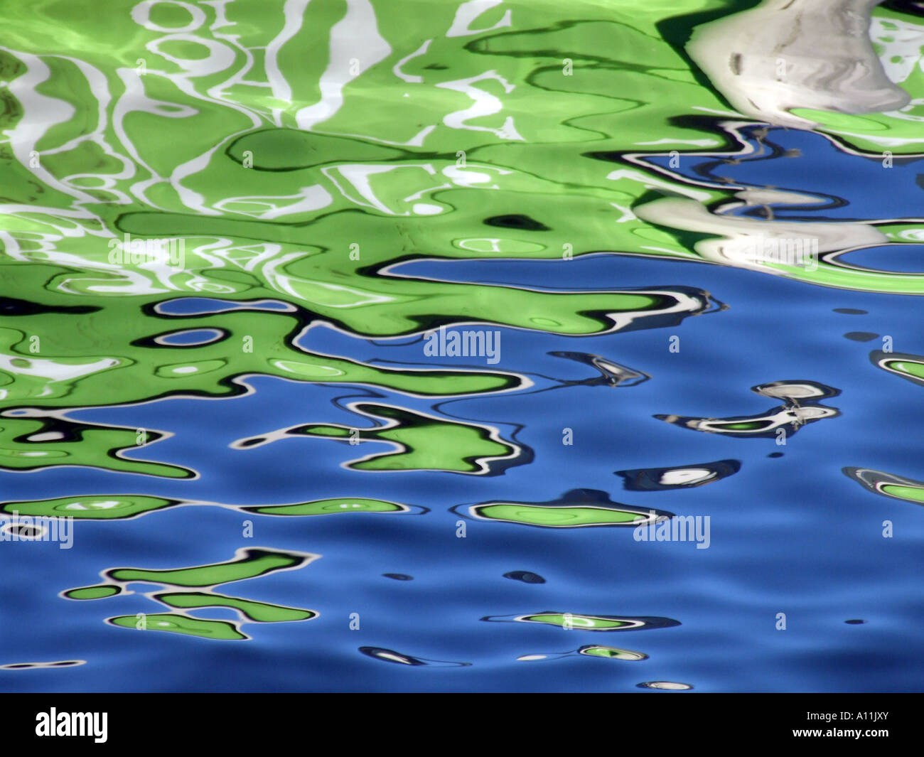 abstract of boat reflection in sea Stock Photo - Alamy