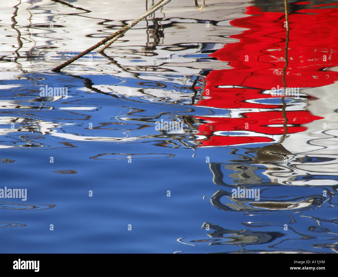 abstract of boat reflection in sea Stock Photo - Alamy