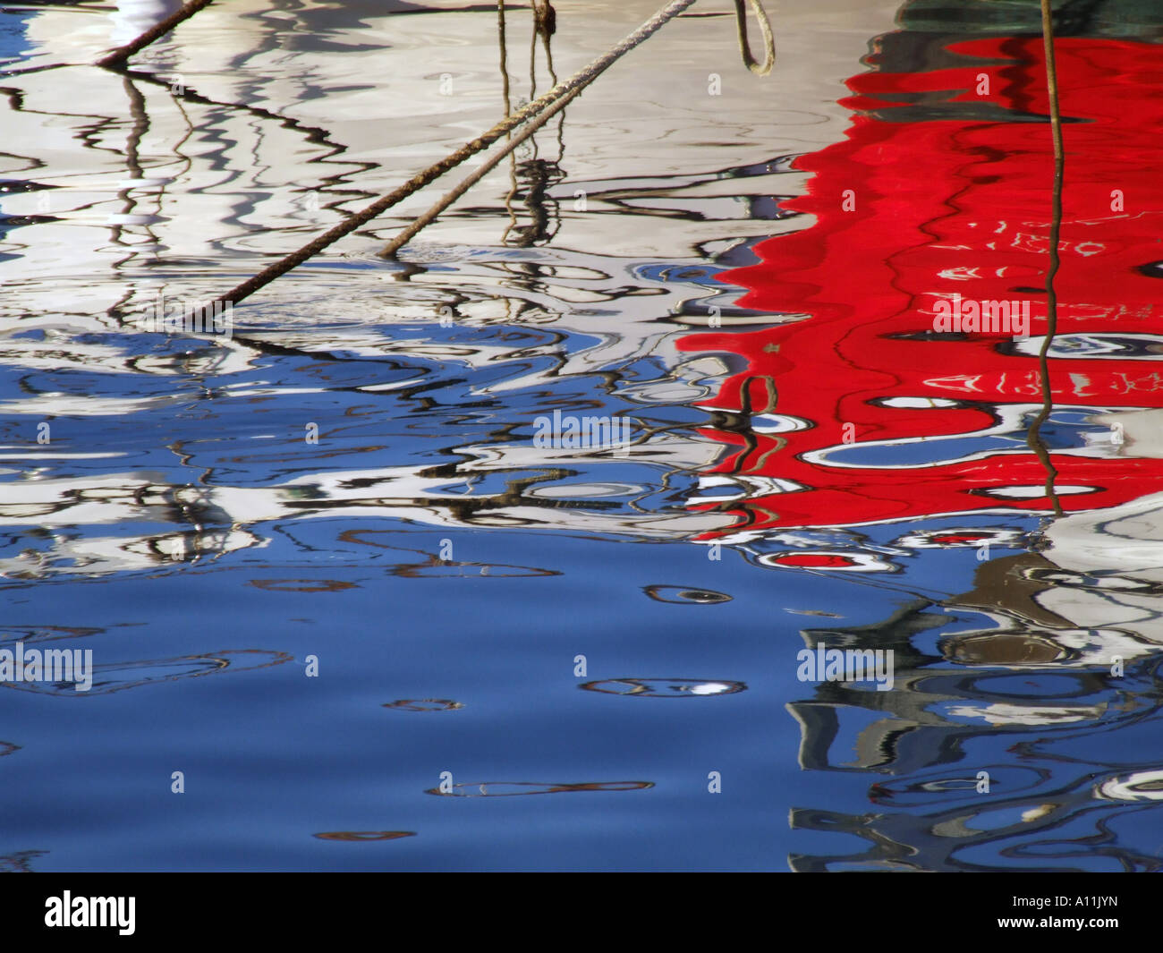 abstract of boat reflection in sea Stock Photo - Alamy
