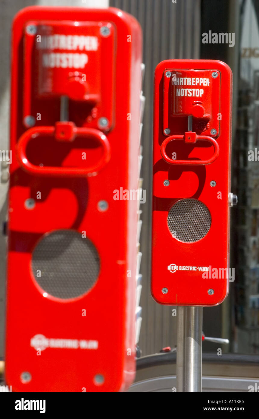 21 07 04 Vienna Austria Emergency stop devices at a subway underground ...