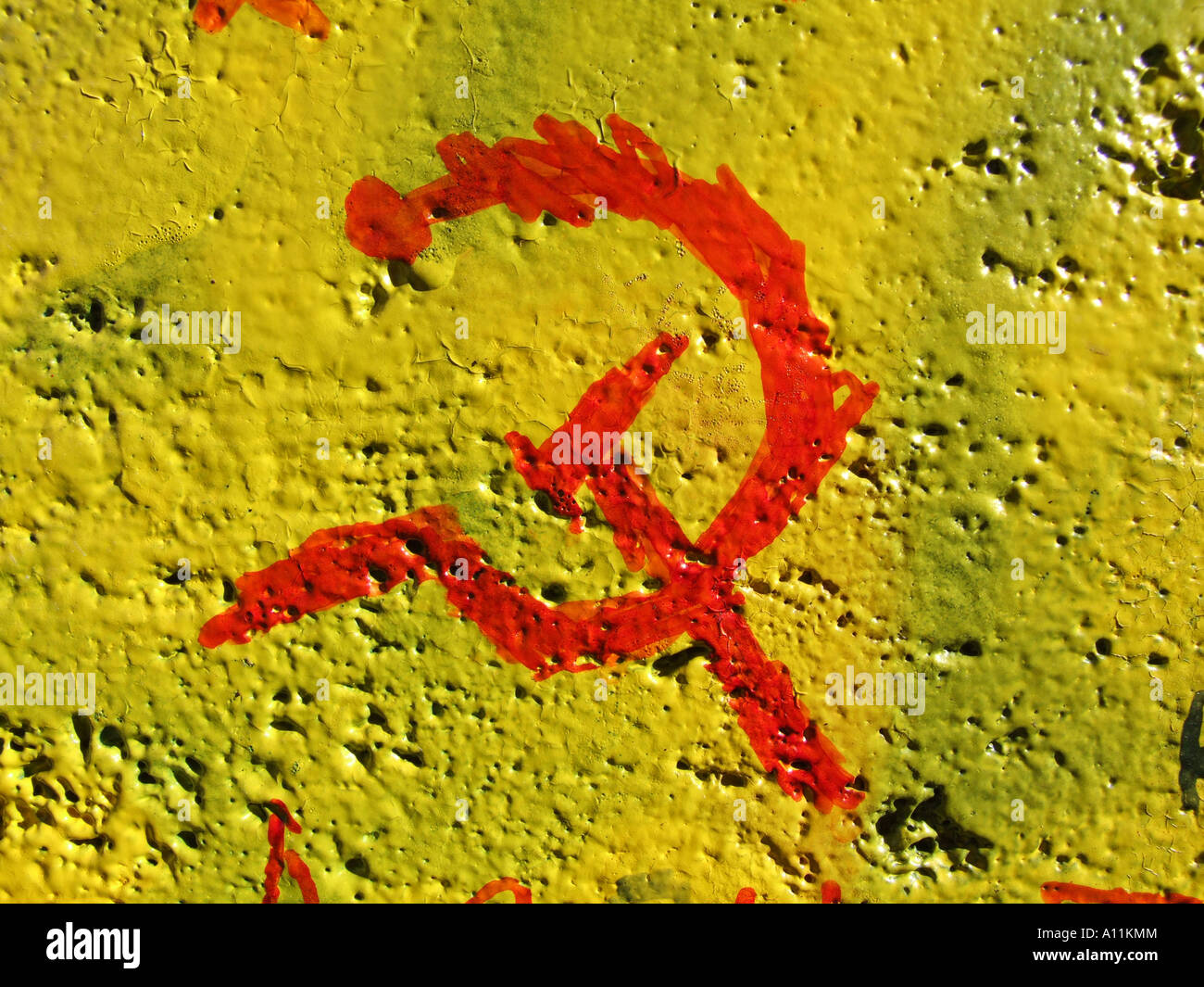 communist symbol written on wall Stock Photo - Alamy
