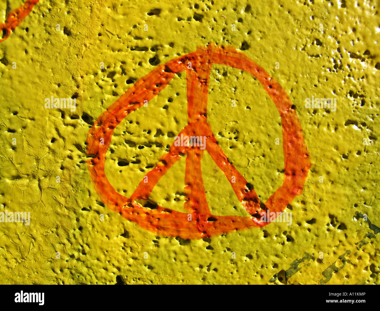 peace symbol written on wall Stock Photo - Alamy