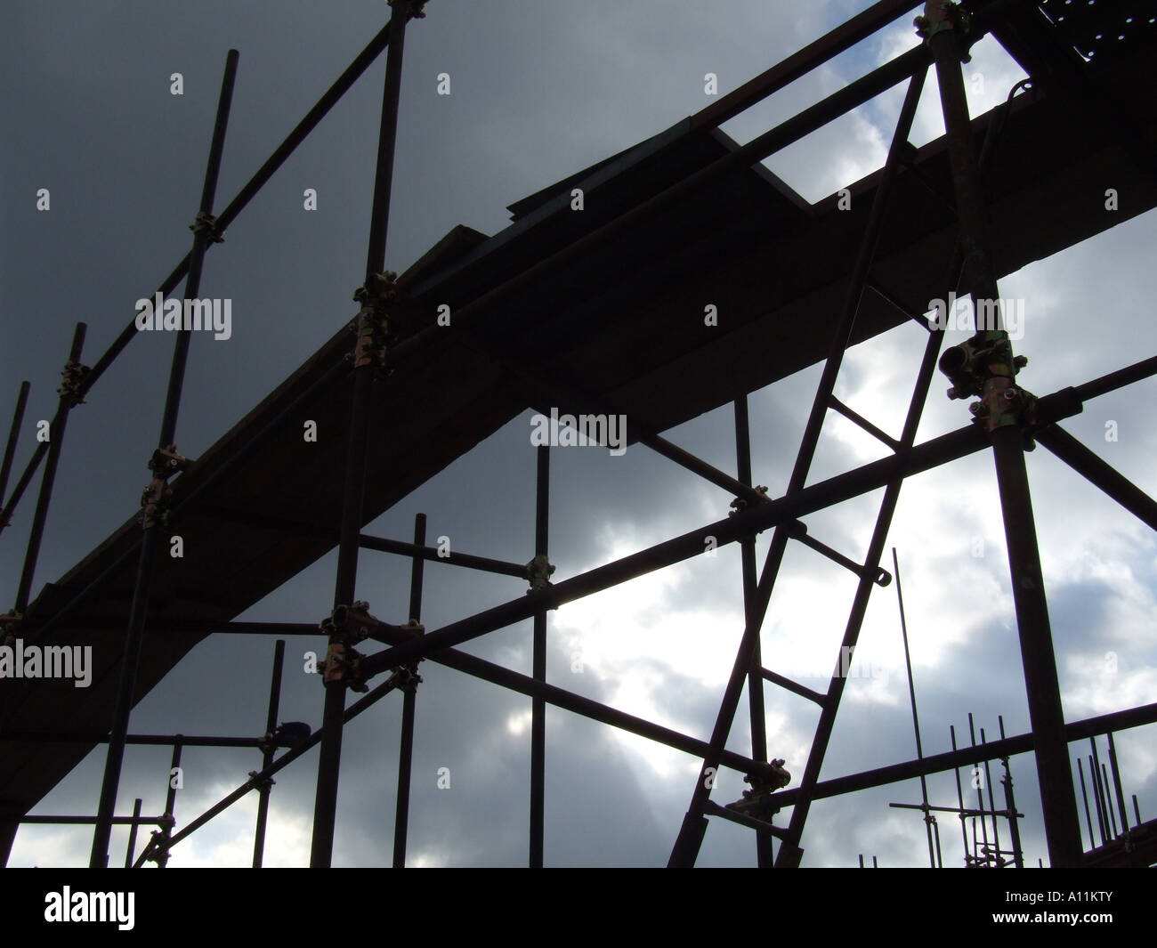 scaffolding and dramatic sky Stock Photo - Alamy