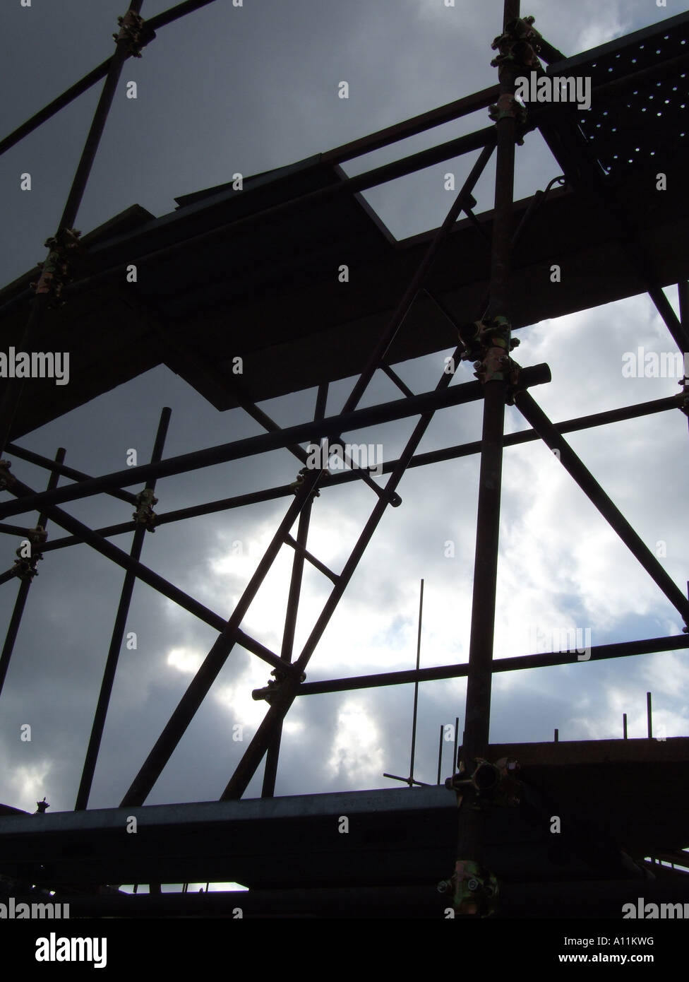 scaffolding and dramatic sky Stock Photo - Alamy