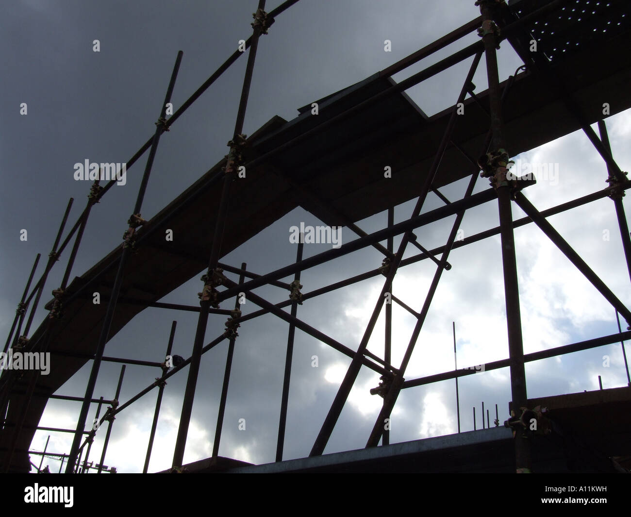 scaffolding and dramatic sky Stock Photo - Alamy