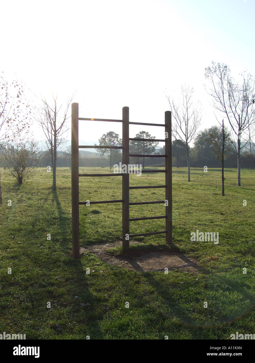 exercise bars in park Stock Photo - Alamy