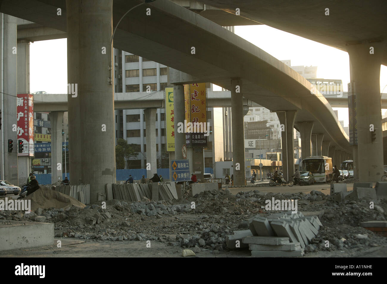 Construction of a road in china Shanghai Stock Photo - Alamy