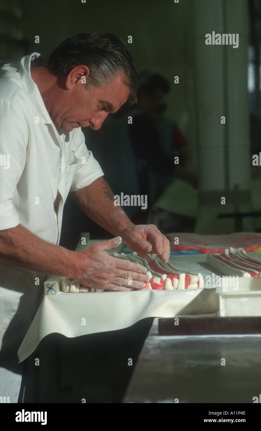 Rock / candy production in English sweet factory Stock Photo - Alamy
