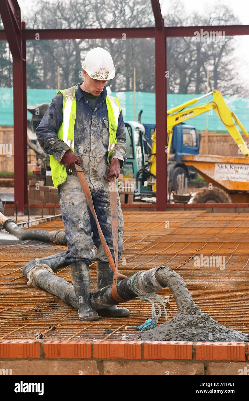 Groundwork specialists laying the concrete floor to a new church ...