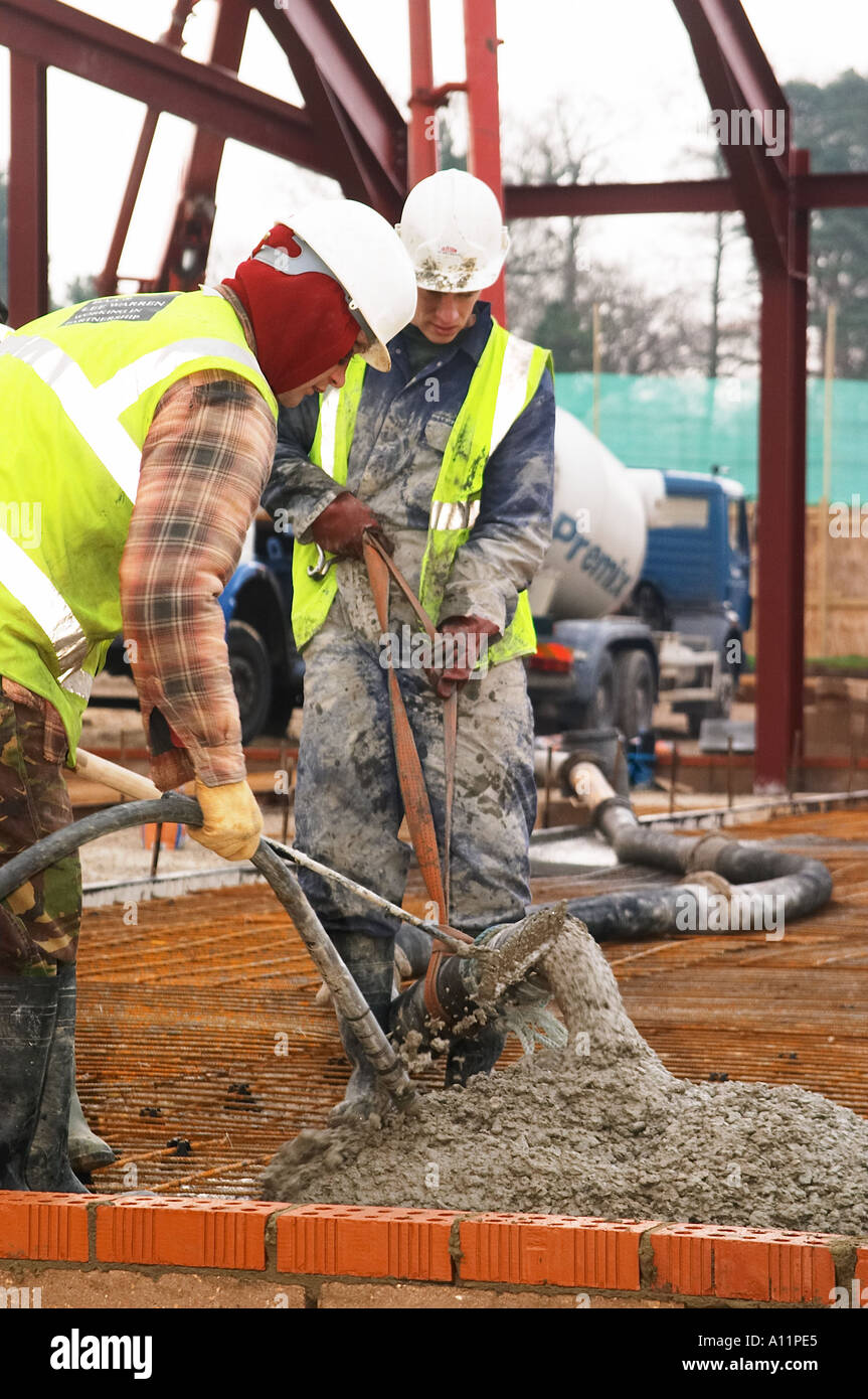 Groundwork specialists laying the concrete floor to a new church ...