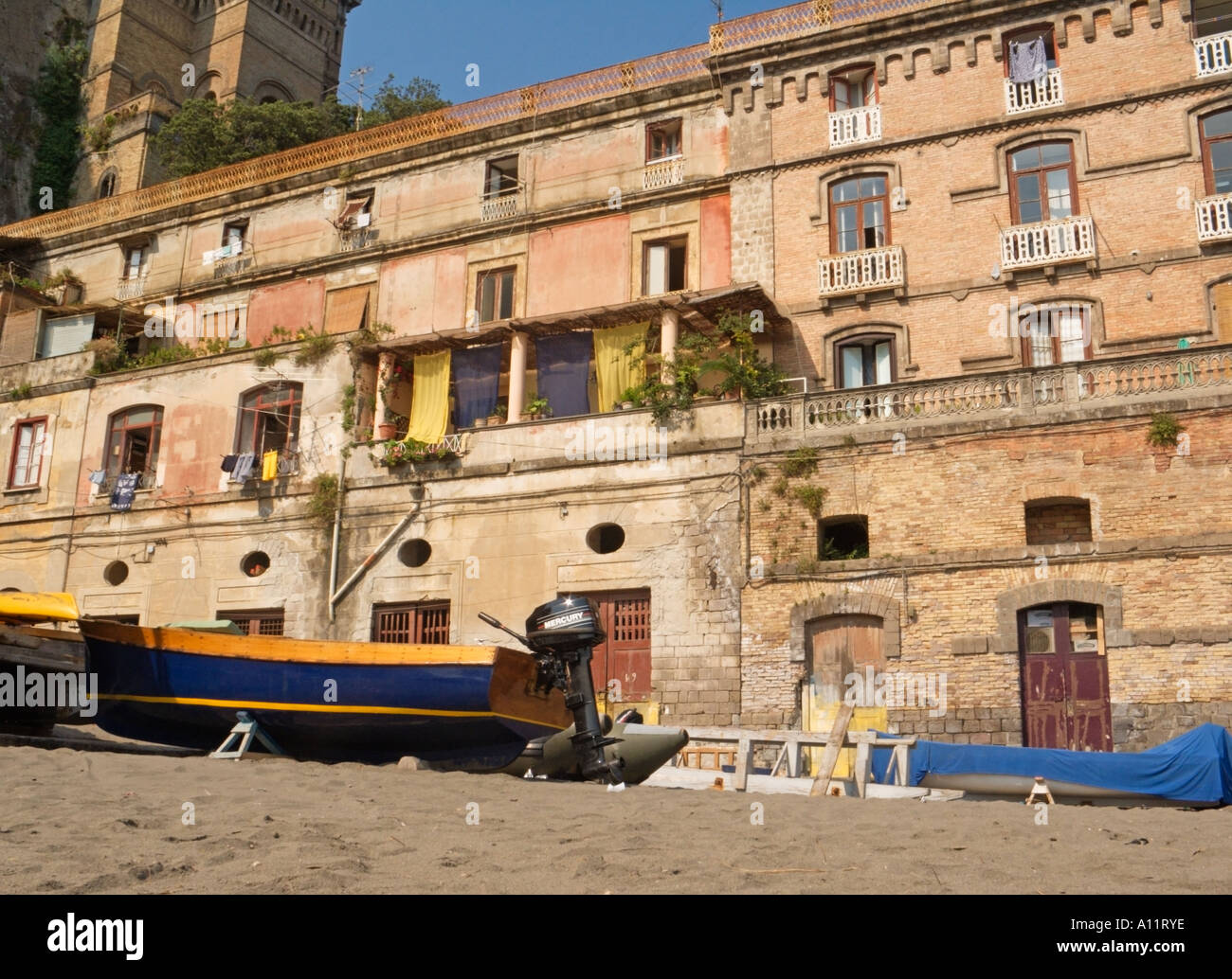 Slipway beach on the corner of Via Marina Piccola overlooked by the ...