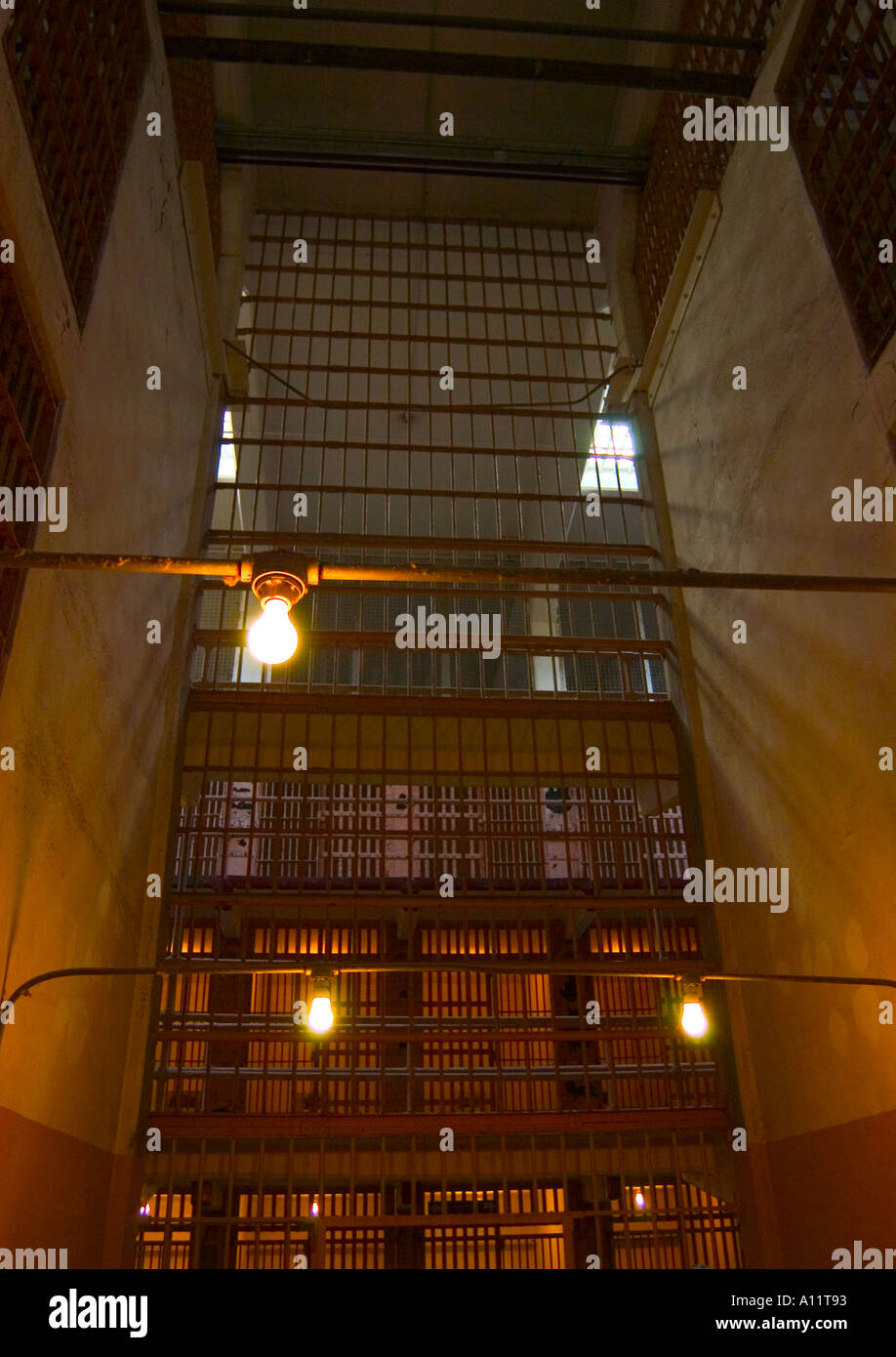 Cellblock inside Alcatraz Federal Prison Stock Photo - Alamy
