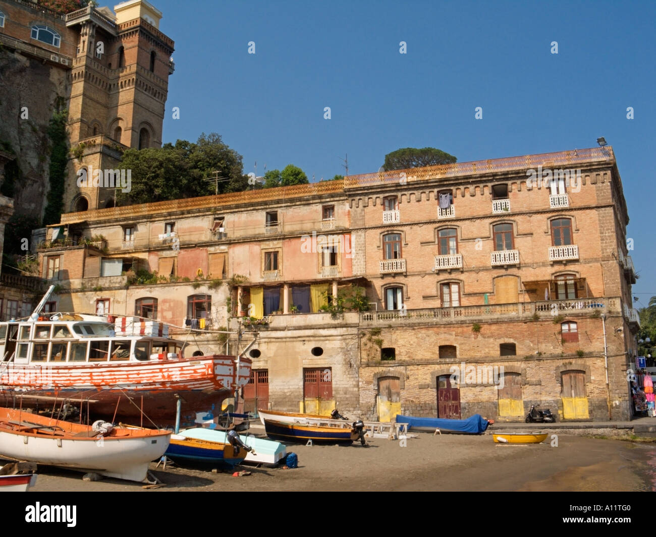 Slipway beach on the corner of Via Marina Piccola overlooked by the ...