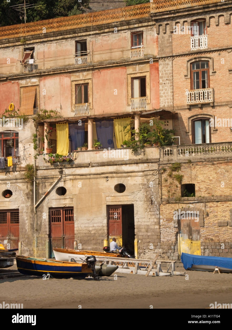 Slipway beach on the corner of Via Marina Piccola overlooked by the ...