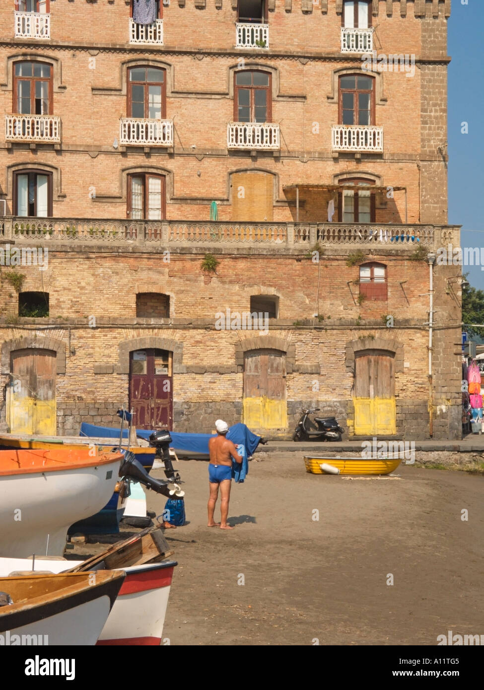 Slipway beach on the corner of Via Marina Piccola overlooked by the ...