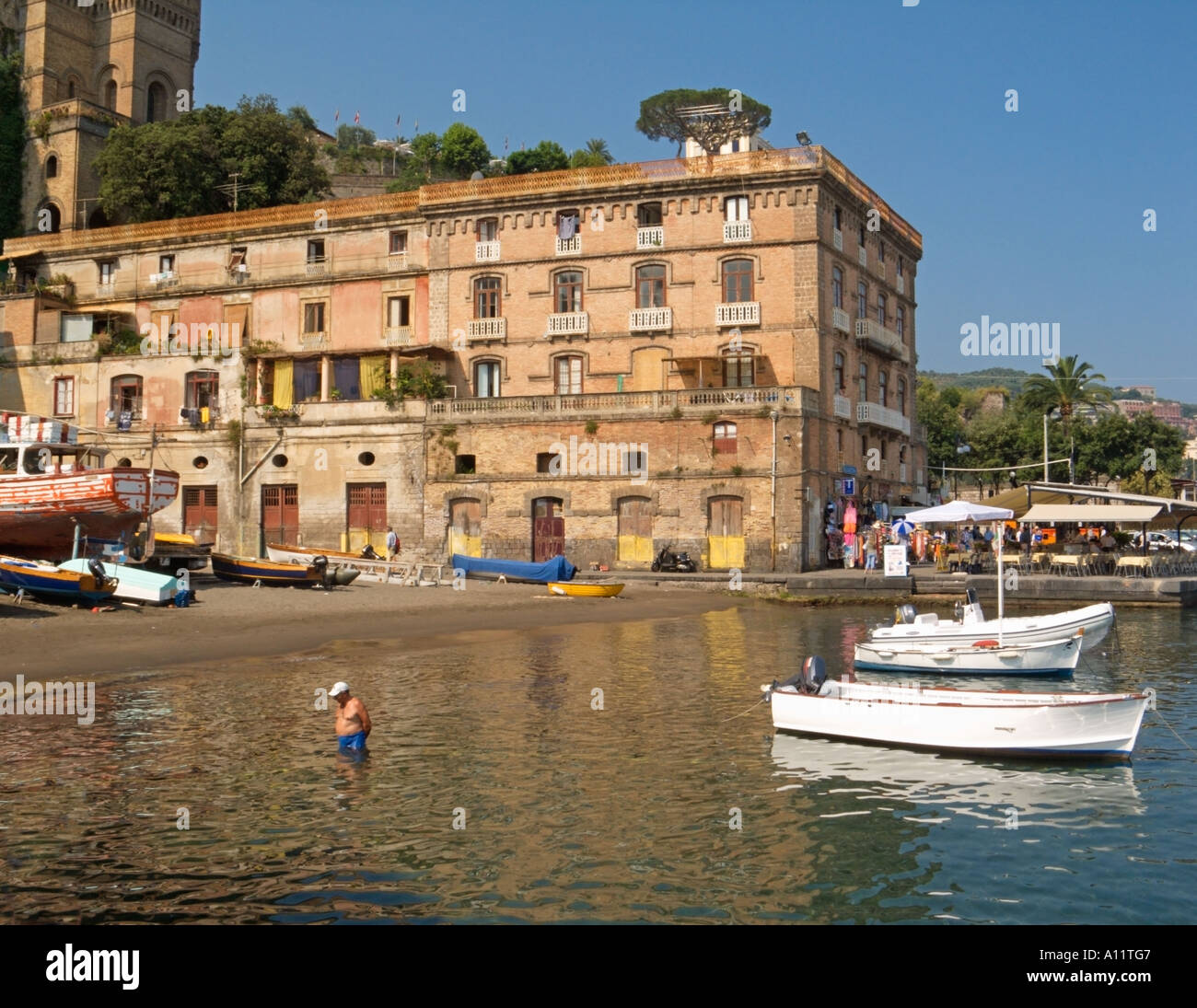 Slipway beach on the corner of Via Marina Piccola overlooked by the ...