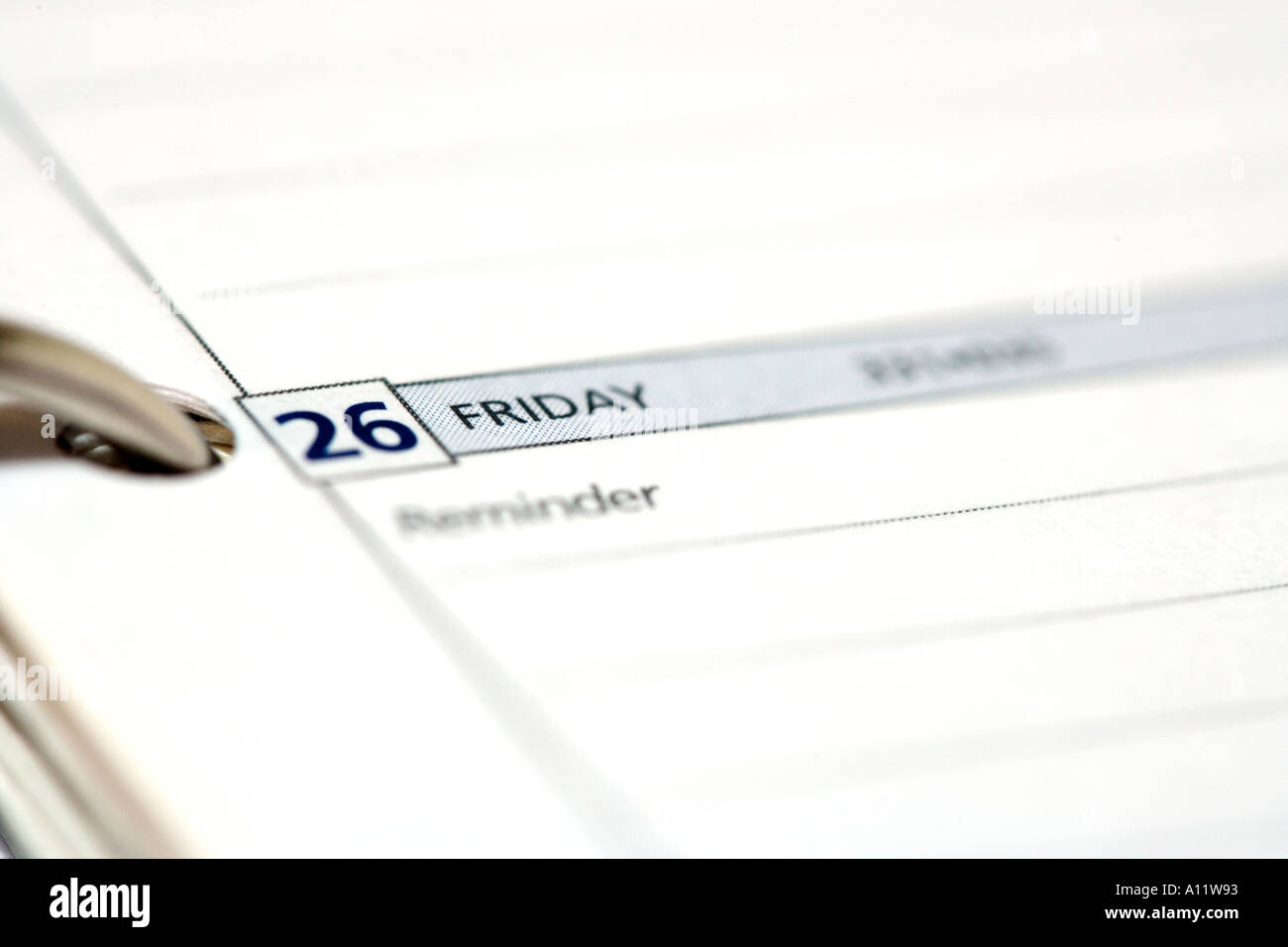 Planner calendar Filofax Dayrunner type organiser showing a blank ...