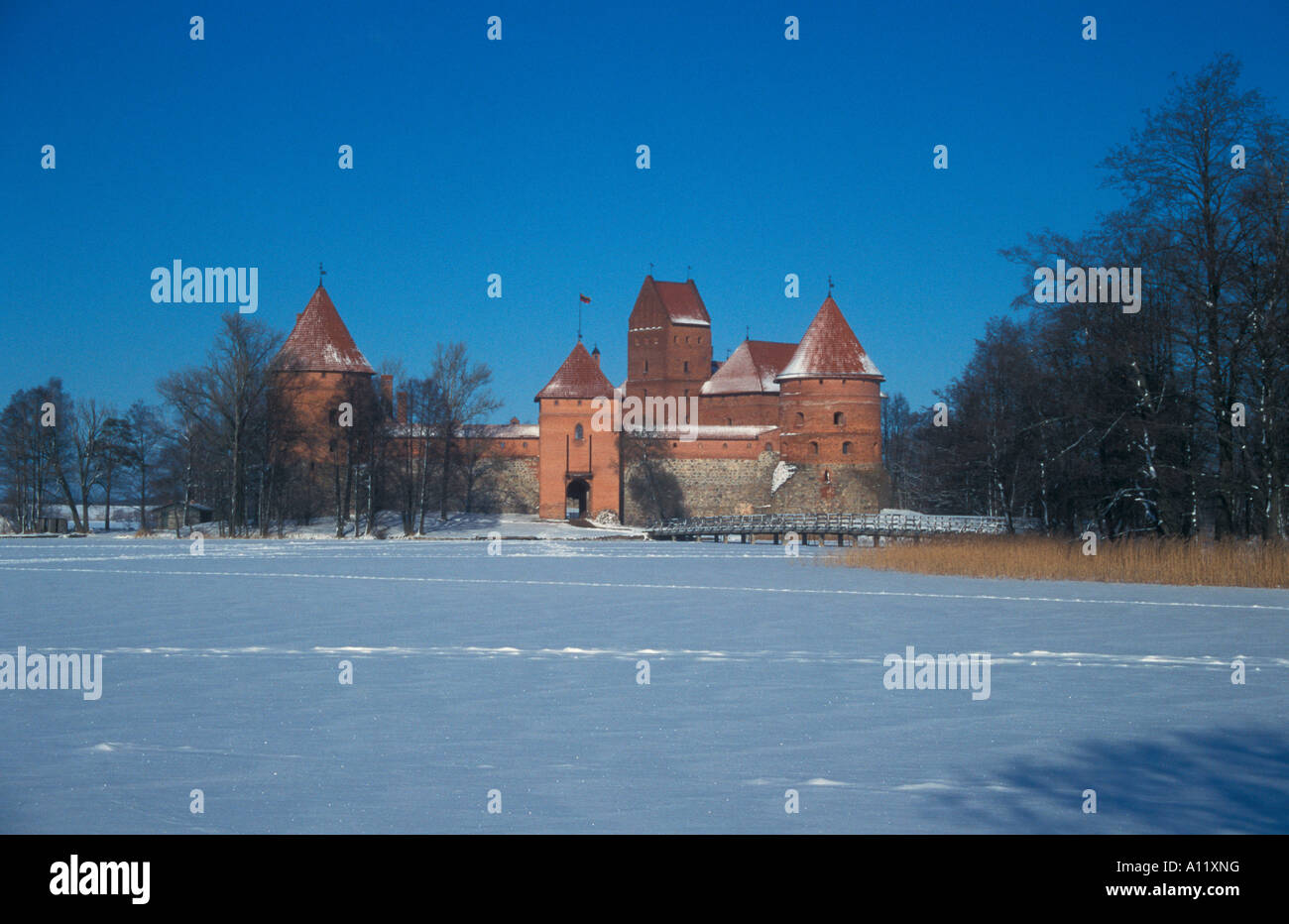 Trakai island castle in winter hi-res stock photography and images - Alamy