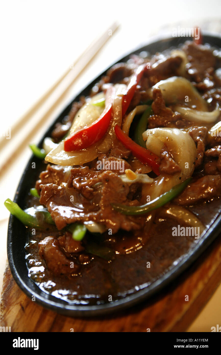 Fried fillet of beef in black pepper sauce Stock Photo - Alamy
