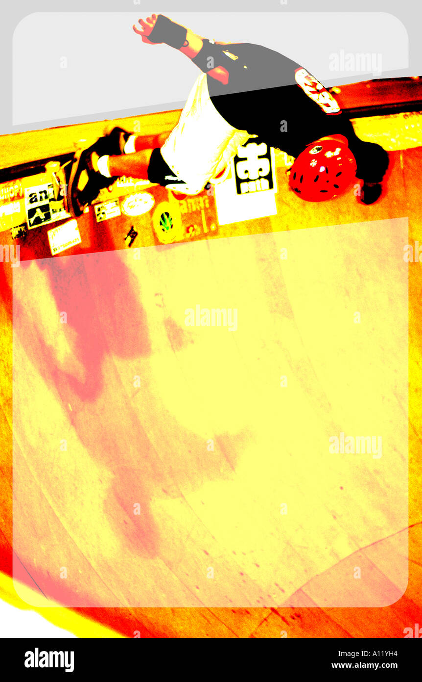 Skateboarder on ramp illustration hi-res stock photography and images ...