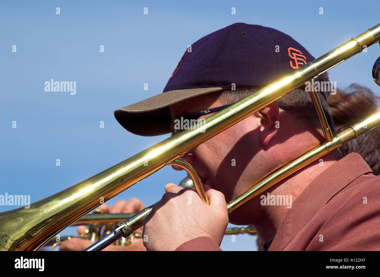 Play playing trombone trombones hi-res stock photography and images - Alamy