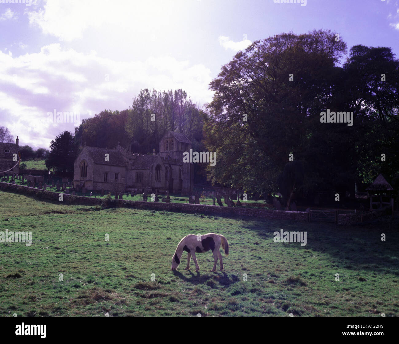 An afternoon late in the autumn at the Cotswold church at North Cerney ...