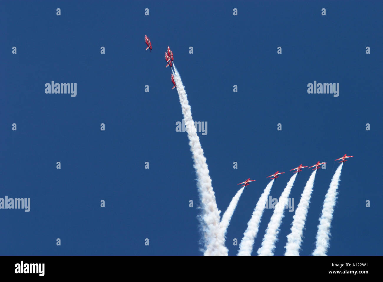 The famous Red Arrows aerobatic display team in action Stock Photo - Alamy