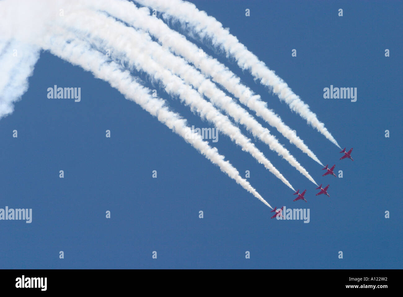 The famous Red Arrows aerobatic display team in action Stock Photo - Alamy