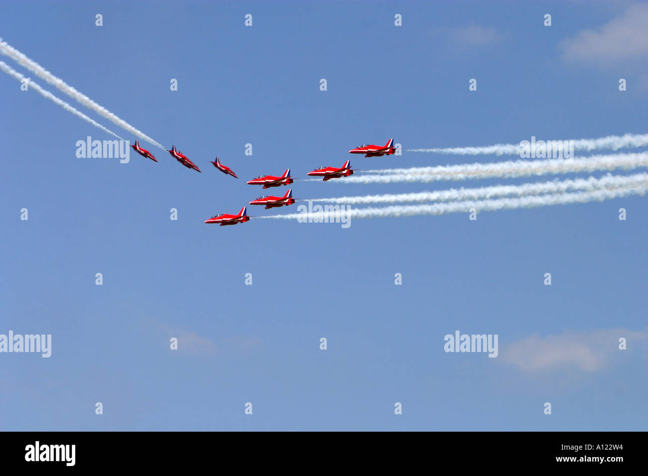 The famous Red Arrows aerobatic display team in action Stock Photo - Alamy