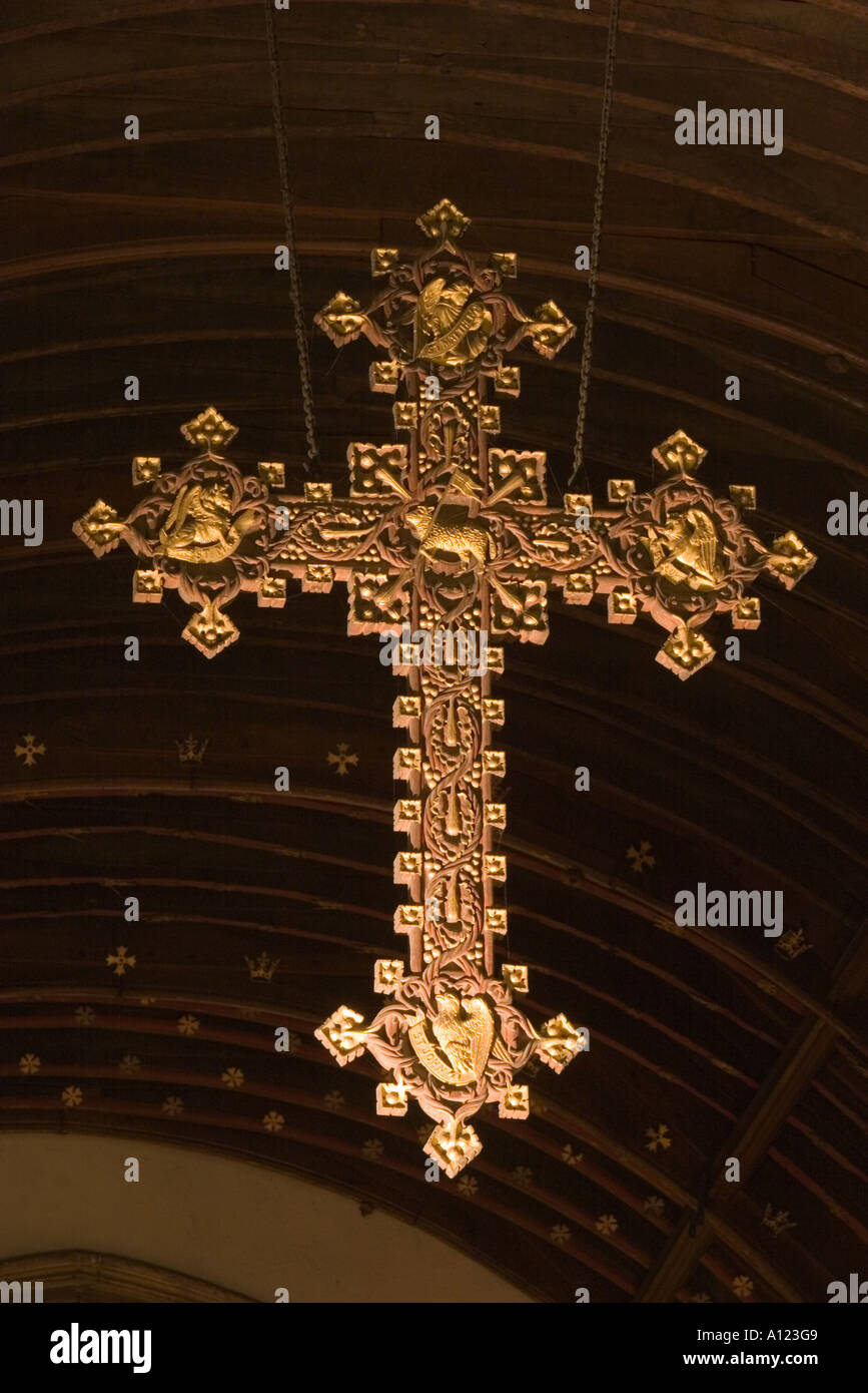 Carved cross in ancient church Stock Photo - Alamy