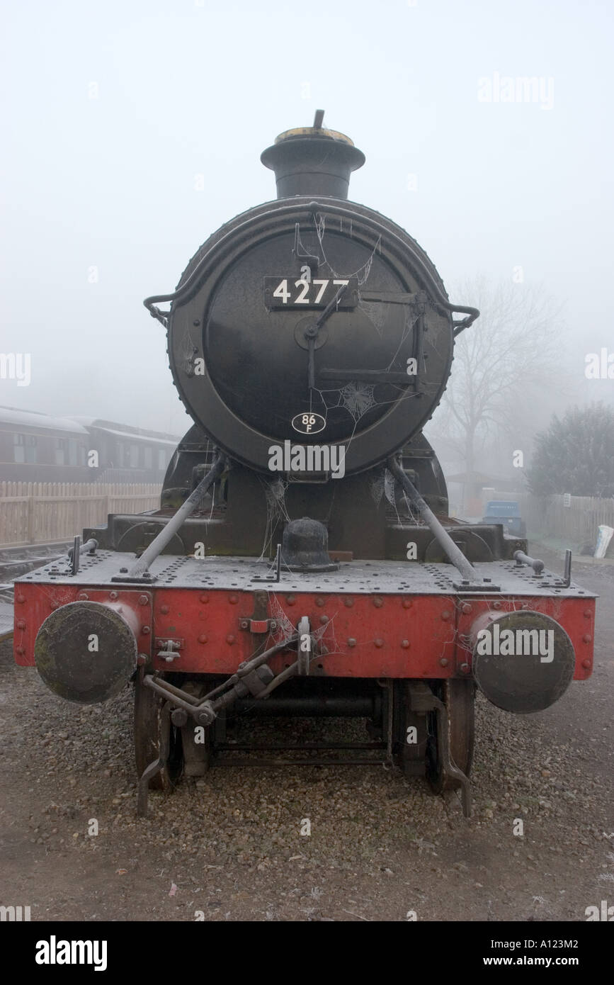 Steam locomotive on a frosty morning covered in frozen cobwebs Stock ...