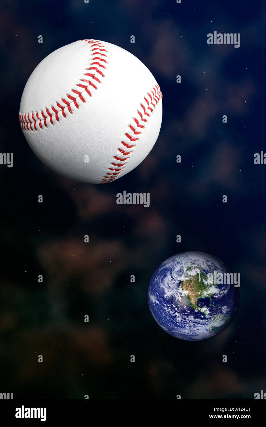Studio shot of a baseball ball as a planet or moon Stock Photo - Alamy