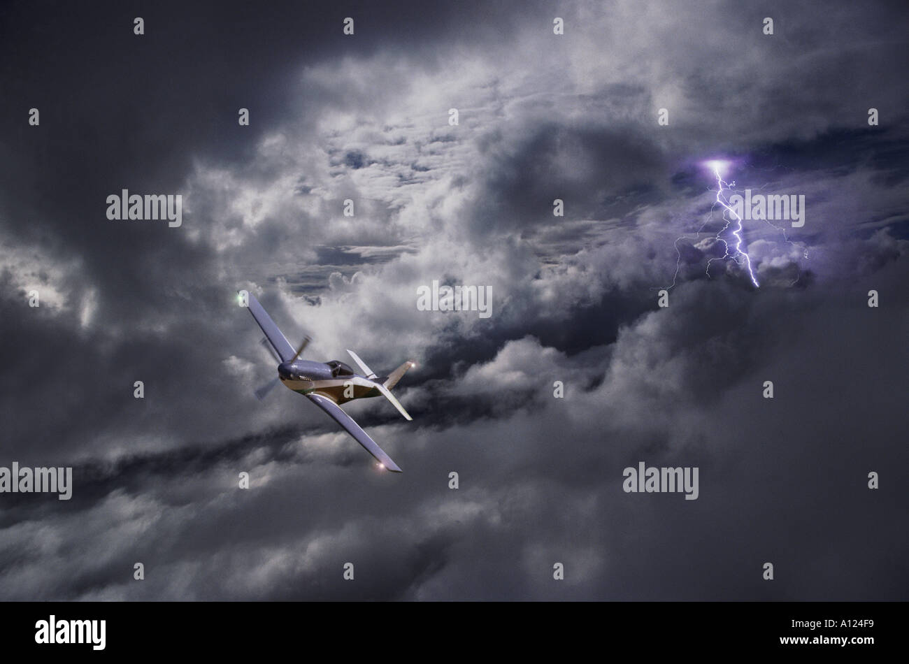 Aeroplane in storm Stock Photo - Alamy
