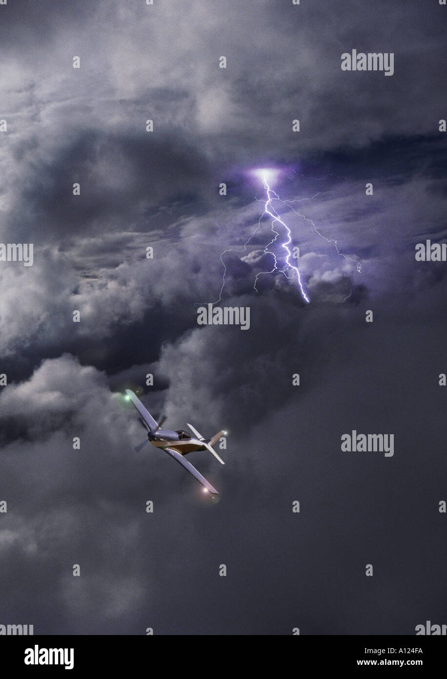 Aeroplane in storm Stock Photo - Alamy