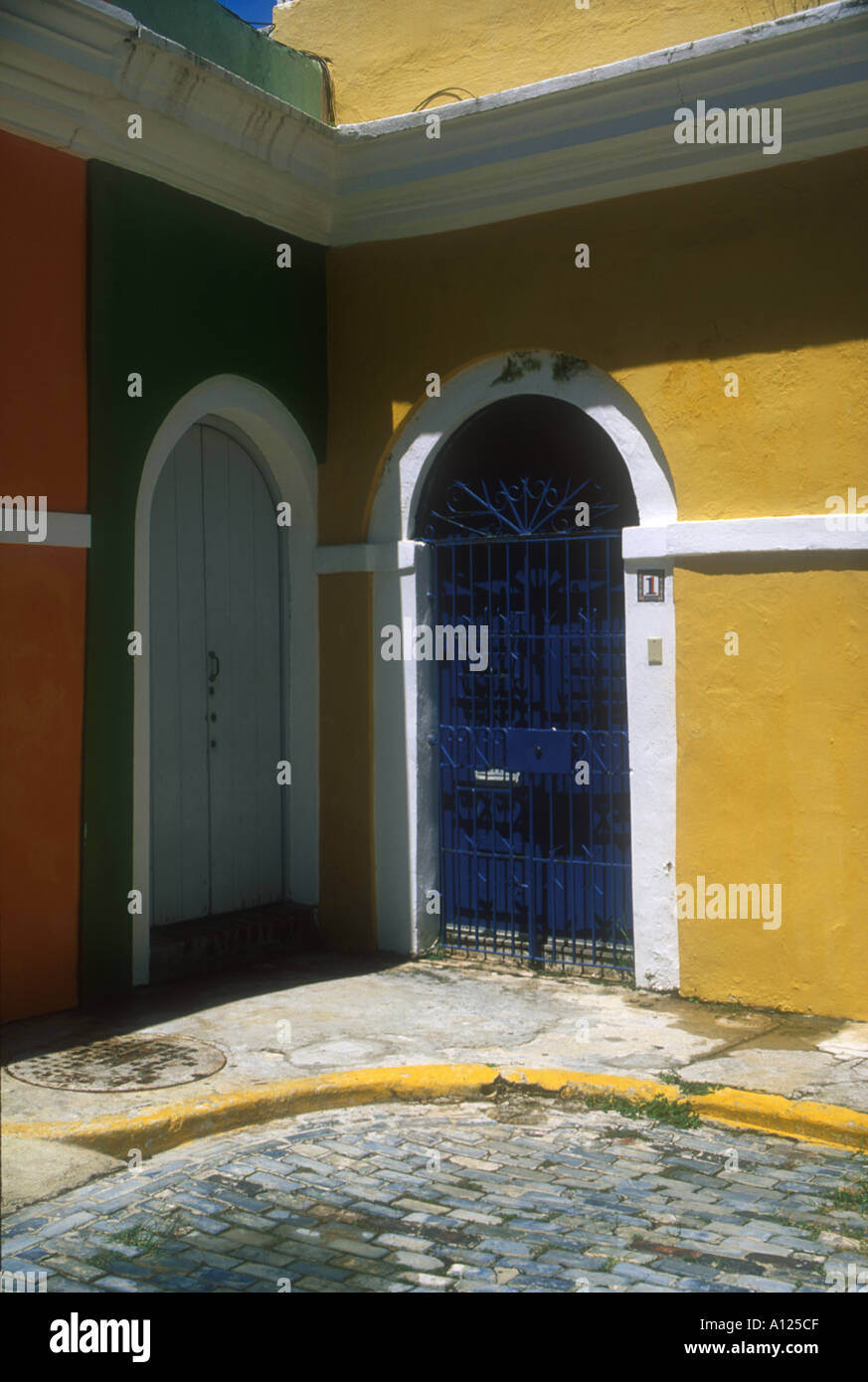 Old San Juan Puerto Rico doorways in Spanish colonial residences Stock ...