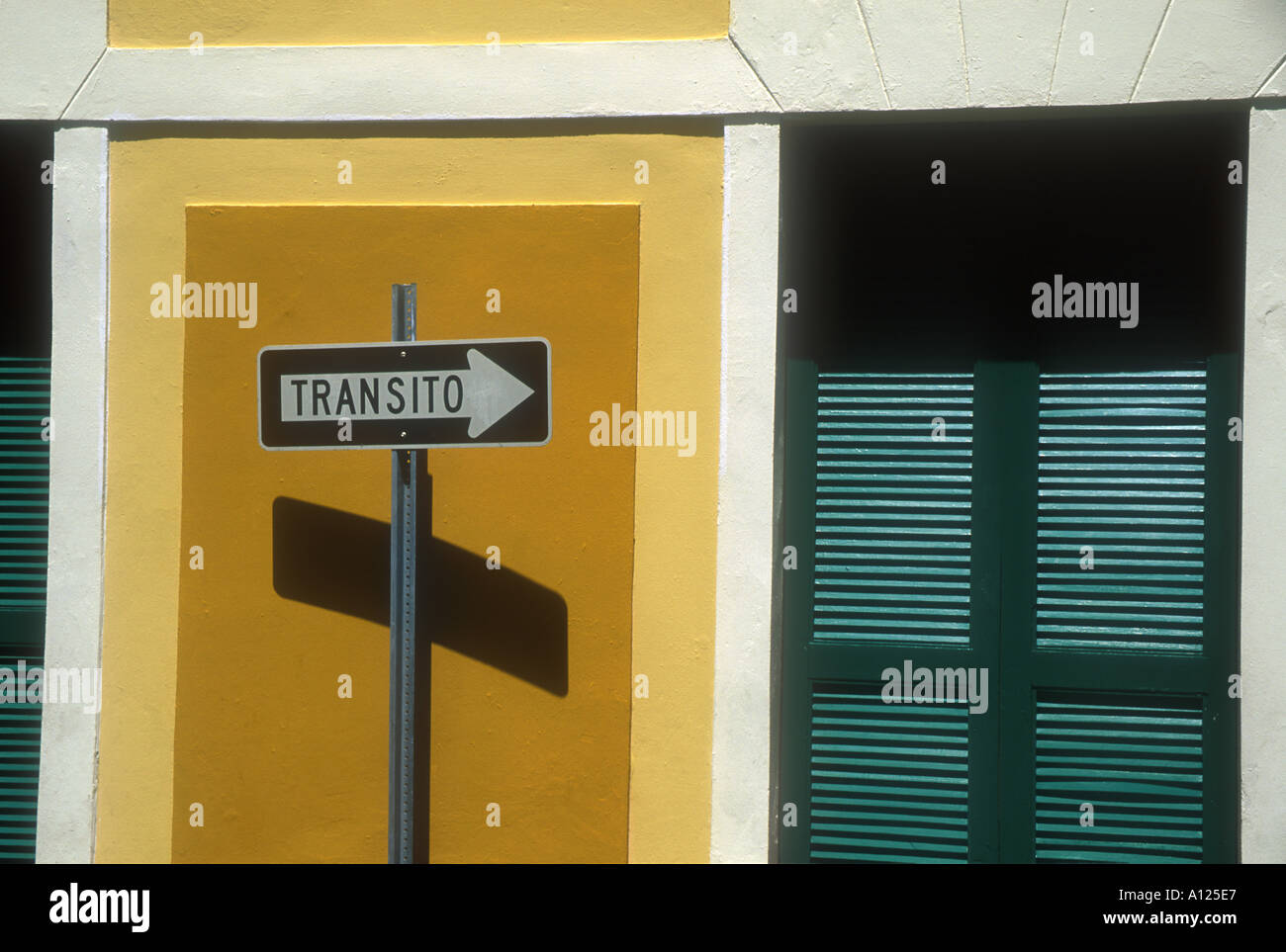 Spanish language street sign in San Juan Puerto Rico Stock Photo - Alamy