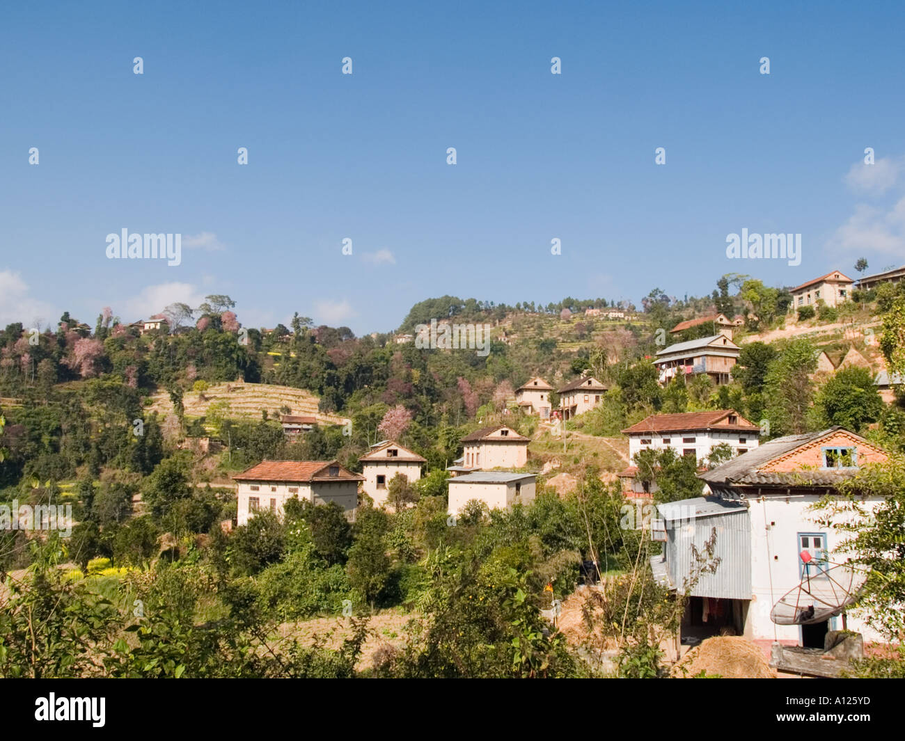 Nepal houses on hillside in hi-res stock photography and images - Alamy