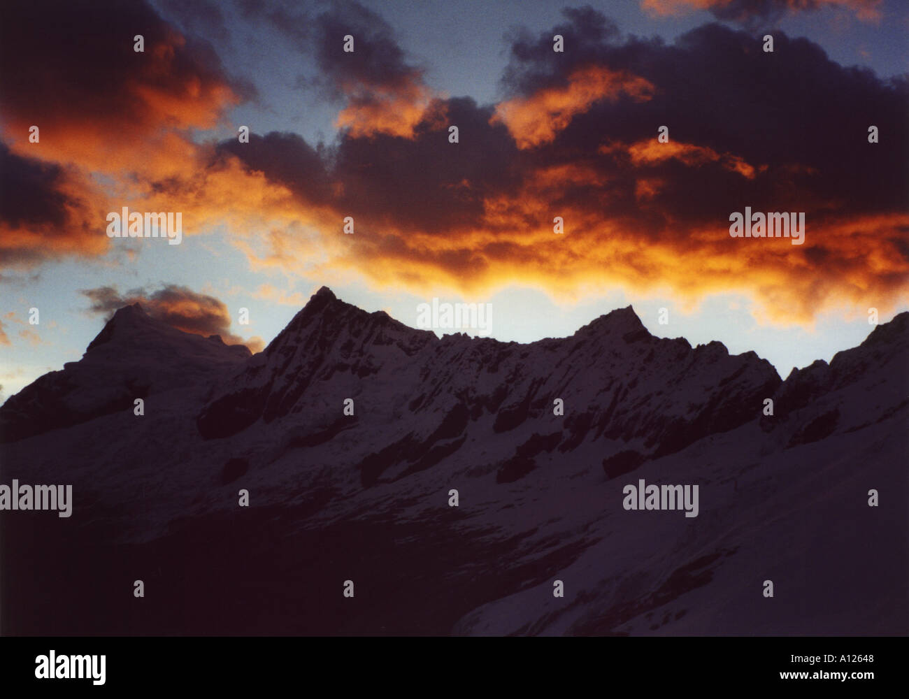 Deep sunset in the Peruvian Andes Stock Photo - Alamy
