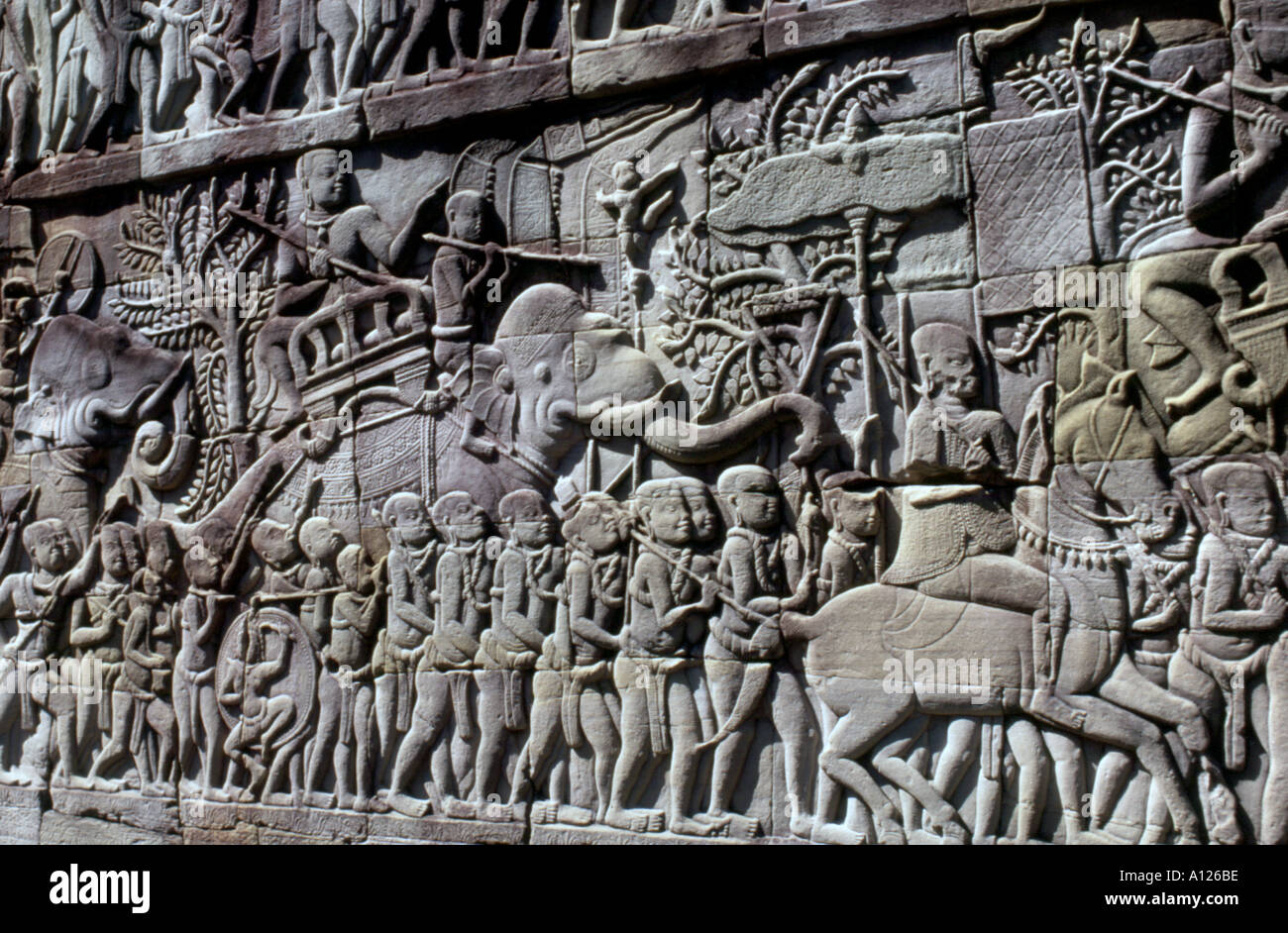 Cambodia Angkor Bayon Carving Stock Photo - Alamy