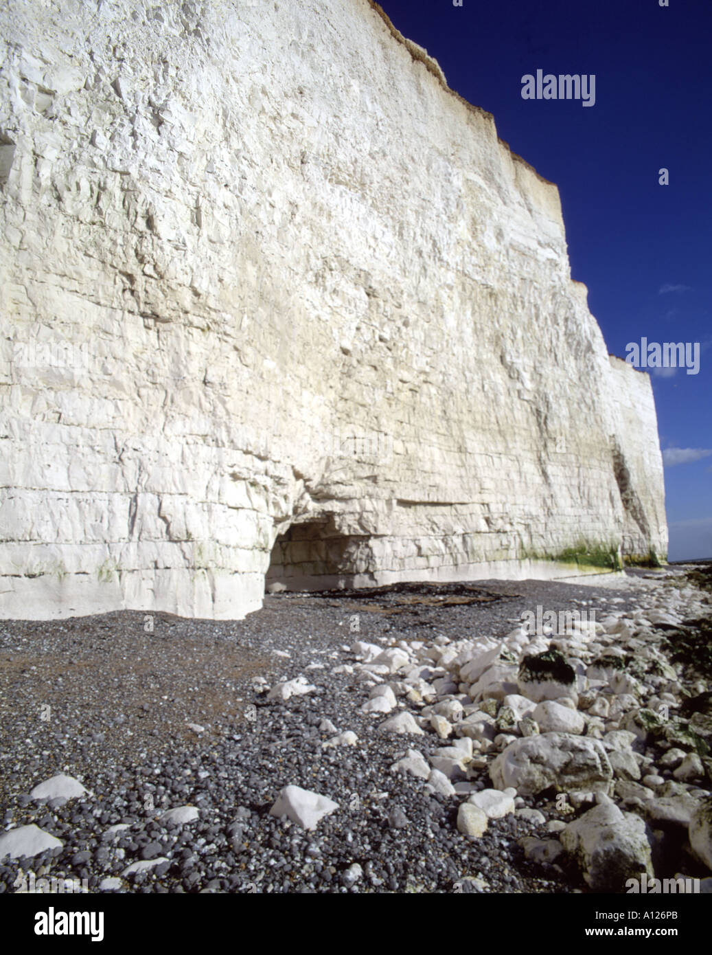Cliff face and cave at Birling Gap beach Stock Photo - Alamy