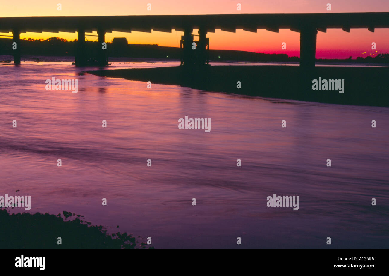 Railway bridge across river adur at shoreham sunset Stock Photo - Alamy