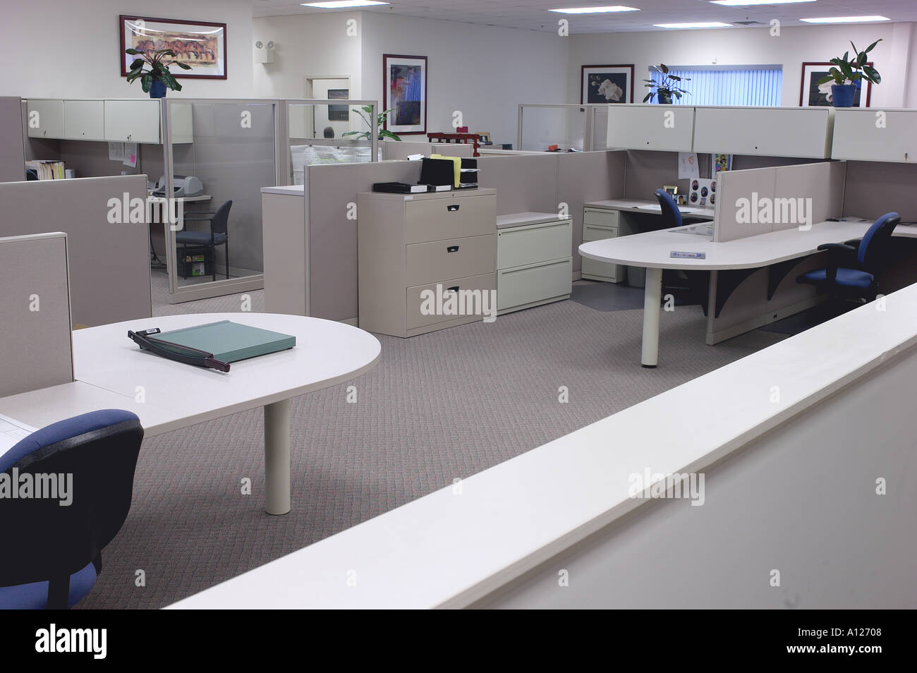 Office Cubicles In Workplace Stock Photo - Alamy