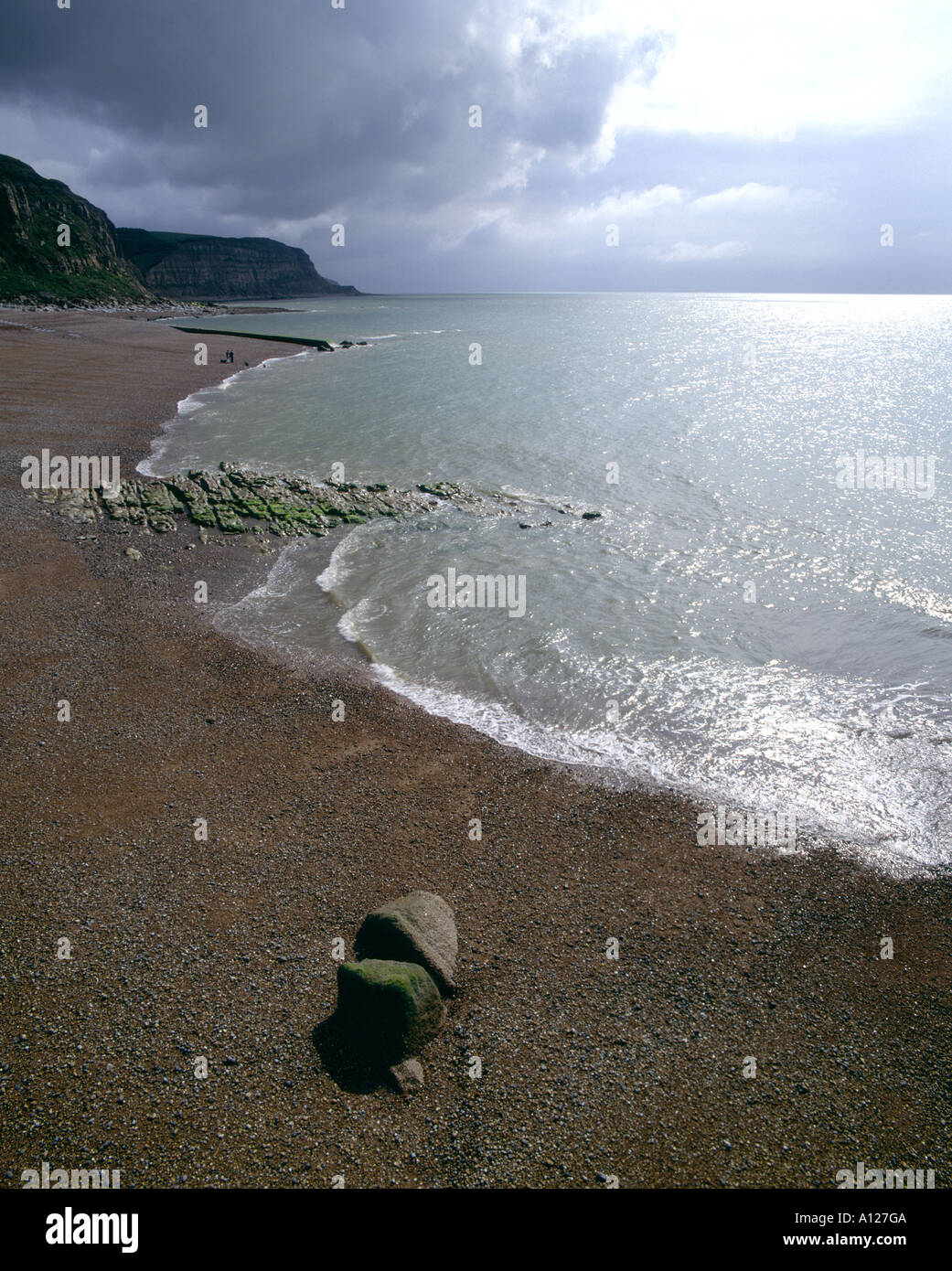 Cliffs at Fairlight as seen from Hastings Old Town beach Stock Photo ...