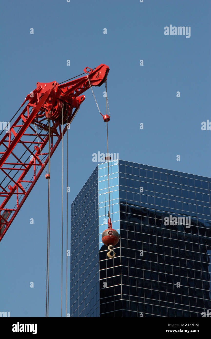 Red construction crane Stock Photo - Alamy